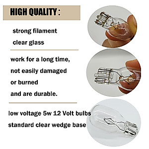 Landscape Light Bulbs For Philips 12 Volt 11 Watt T5 Wedge Base Low Voltage Lights Bulbs/ Garden Light Bulbs/ Deck Light Bulbs/ Yard Light Bulbs/ Malibu Bulbs - 20 Pack