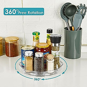 Ewixni 2PCS Spinning Spice Rack Kitchen Organizers and Storage Lazy Susan Organizer for Refrigerator Cabinet, Table, Pantry, Kitchen, Countertop