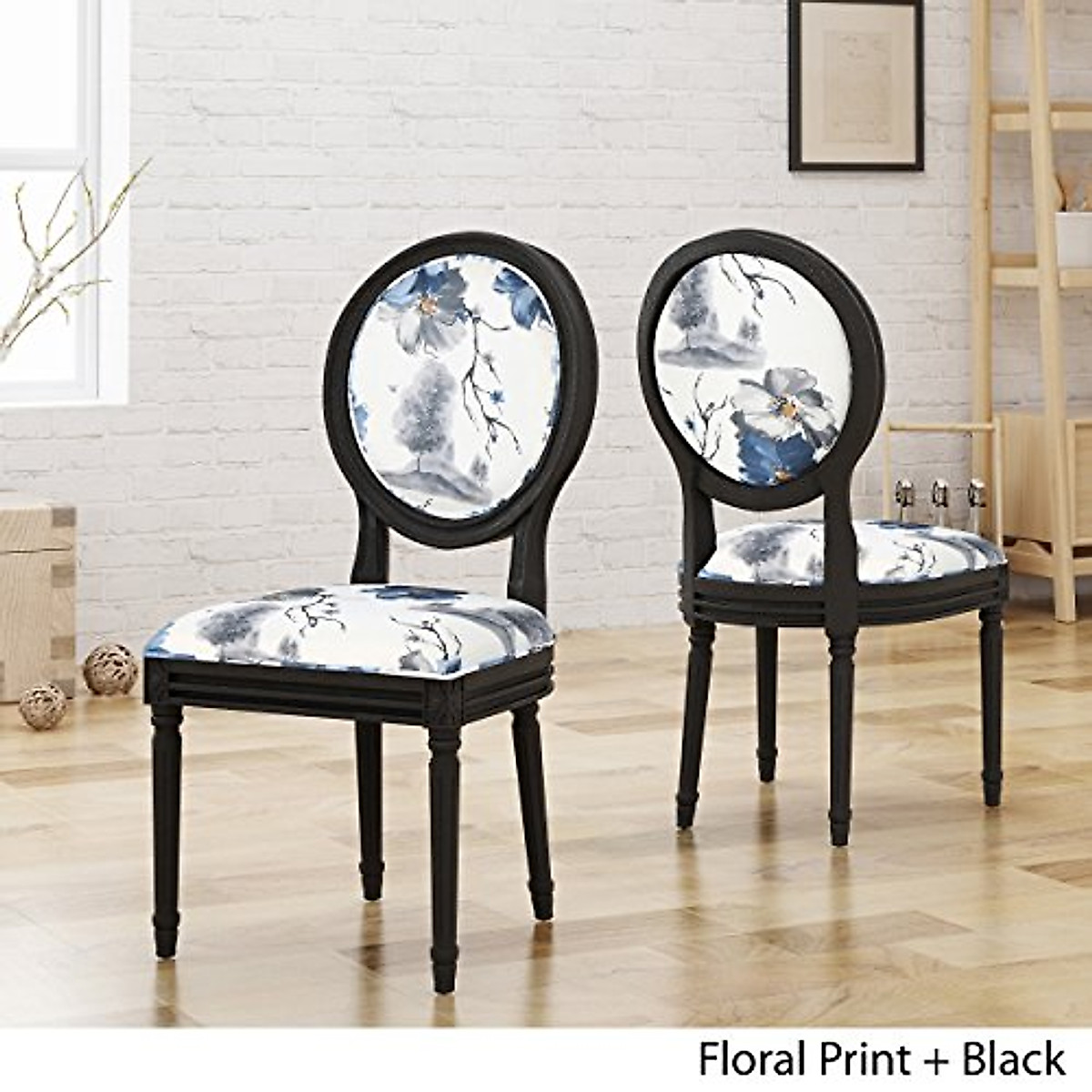 Christopher Knight Home Hero Traditional Fabric Dining Chairs, Floral Print