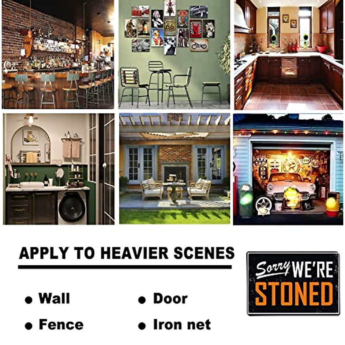 Fmcmly Sorry We're Stoned Sign Funny Metal Tin Signs Home Bar Man Cave Garage Farmhouse Diner Dormitory Cafe Wall Decor Art Poster 8x12 Inch