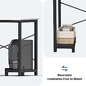 OLIXIS Simple Study L Shaped Desk, 50 inch, White