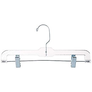 Homz 2 Count Swivel Neck Crystal Cut Pant/Skirt Hanger with Non Slip Clip, Clear