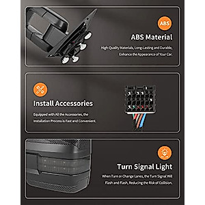 YISHUEE Tow Mirrors fit for 2014-2018 for Chevy for GMC 1500 2015-2019 for Chevy for GMC 2500 HD 3500 HD Side Mirror with Power Heated Lens with LED Light Turn Signal Light Black Carbon Fibre 1 Pair