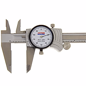 Anytime Tools Premium Dial Caliper 8"/0.001" Precision Double Shock Proof Solid Hardened Stainless Steel