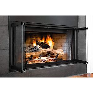 Temco Prefab Fireplace Door | Frame Included | Easy to Install | Fits ONLY Models: TFC42-3, TFC42-4, TLC42-3, TLC42-3I, TLC42-4, TLC42-4I