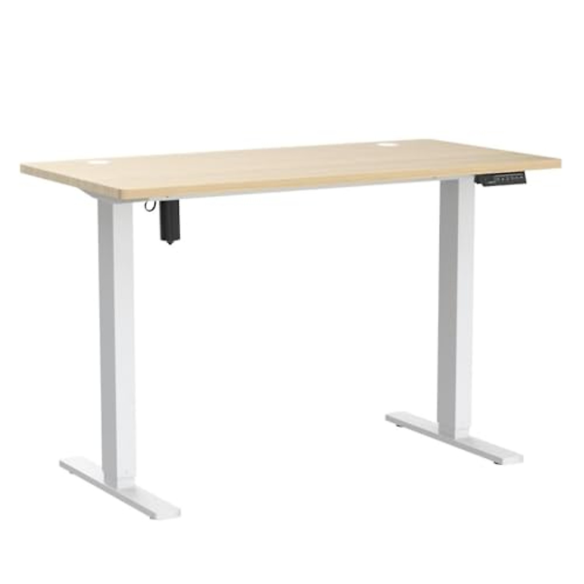 SMUG Height Adjustable Electric Standing Desk, 48 x 24 Inches Sit Stand up Desk Home Office Computer Desk, Ergonomic Desk with Memory Controller Standing Table Natural
