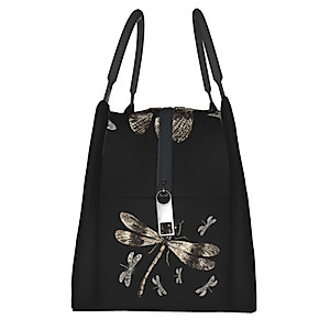 Dragonfly Lunch Box Women Bag Picnic Bags Animal Tote Insulated Portable Womens Lunch Bag Container Meal Bag