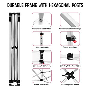 ABLEM8CANOPY Custom Canopy Tent 10x10 with Logo, Personalized Pop Up Canopy Tent with Optional Walls for Business Events, Trade Shows, Farmers Market, Roller Bag Included(TIE DYE)