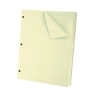 Ampad Oxford Engineering Computation Filler Paper, Greentint, 3-Hole Punched, Letter Size, 5 square inch ruling, 500-Sheets (26-145), Off-White