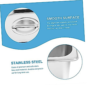 ULTECHNOVO 2pcs Hotel Pan Table Tray Deep Steam Pan Stainless Steel Chafers Stainless Steel Saucepan Table Trays for Eating Food Heater Buffet Dishes Container Buffet Simple Tray Canteen Tray