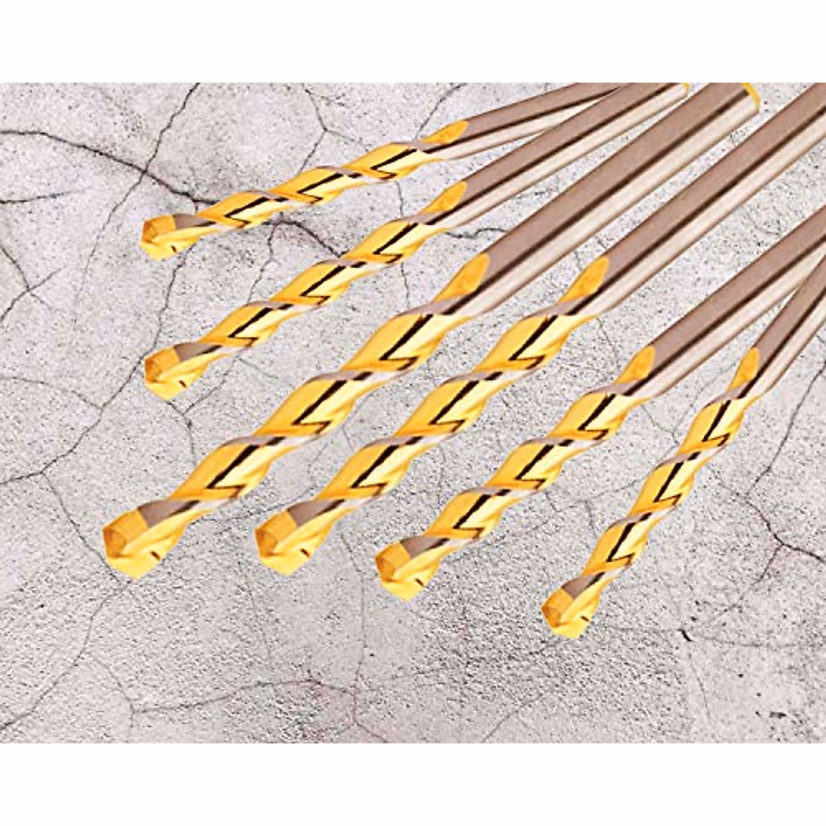 Masonry Drill Bit Set 1/8 in. Carbide Tip Golden Flute Drill Concrete Stone Bricks-20Pcs