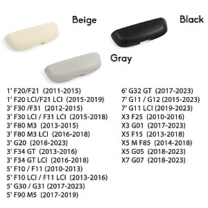 Sunglasses Holder for BMW 1 3 5 6 7 X3 X5 X7 Series,Glasses Case Storage Box Replace for Driver Side Overhead Grab Handle (Fits:F30 F31 F80 F34 F10 F11 F25/G20 G30 G31 G32 G11 G12 G01 G05 G07) (Gray)