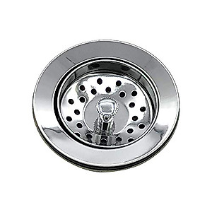 Basket Strainer 4 Inch Kitchen Sink Steel Drain with ABS Base and Removable Strainer Assembly, For American Standard Kitchen Sink With 3-1/2 Inch Drain Hole