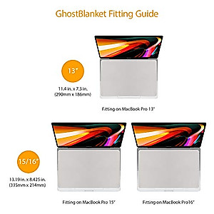 UPPERCASE GhostBlanket Screen Keyboard Imprint Protection Microfiber Liner and Cleaning Cloth 13" Compatible with MacBook Pro 13" Macbook Pro 14" and MacBook Air 13"