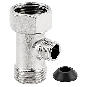 Bidet T Adapter,Flexible T Bidet Connector 3 Way 7/8inch 3/8inch 7/8inch Plumbing Splitter,T Valve Shower Head Diverter,Valve Hose Fitting for Shower Head Diverter Sprayer Faucet