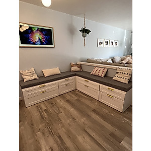 Ginsimar Custom Cushion Indoor/Outdoor, Bench Pad, Bay Window Cushion, Chair Pads, Sofa Cushion, Window Seat Pad (White,17.7"x17.7"x4")