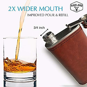 8oz Grip Cap Pocket Hip Flask + Funnel (Bourbon Brown)