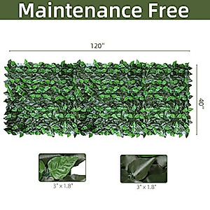 Artificial Ivy Privacy Fence Screen, Privacy Wall, Privacy Screen, Artificial Faux Ivy Hedge Leaf & Vine Privacy Fence Wall Screen, Outdoor Decoration, Garden, Yard (120 x 40 Inch, Peach Leaf)