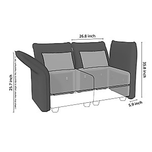 LLappuil Modular Pair of Side Armrest Backrest Module Sofa for Convertible Modular Sectional Couch Sofa Side Armrest, Backrest Grey