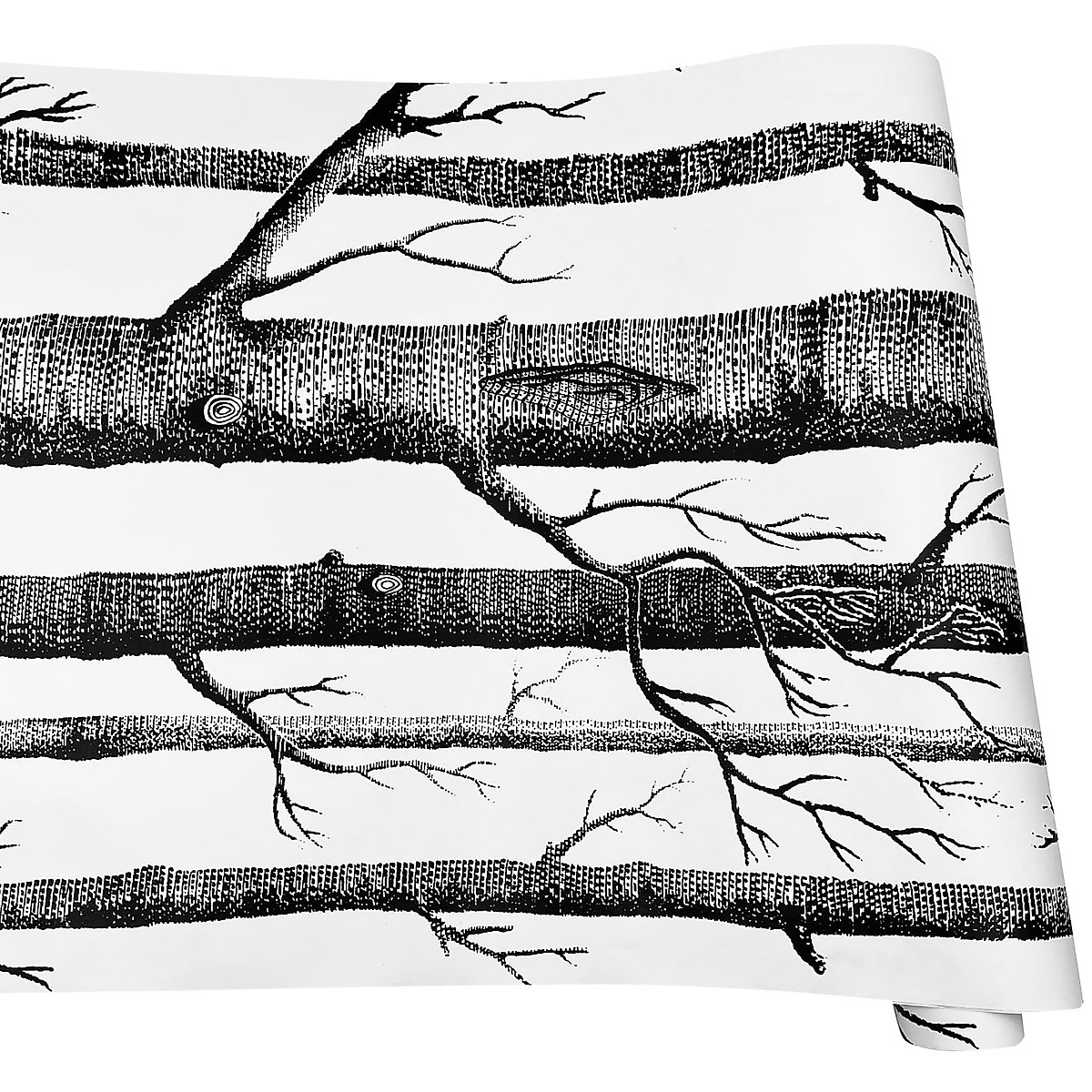 Yifely Black Tree Furniture Paper Peel & Stick PVC Shelf Drawer Liner Covering Old Dining Table Jewerly Boxes Xmas Gift 17.7 Inch by 9.8 Feet