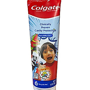 Colgate Anticavity Fluoride Toothpaste Ryan’s Bubble Fruit Ryan’s World 4.6oz Tube