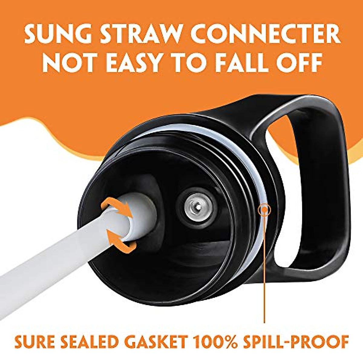 2PC Straw Lids for Hydro Flask Standard Mouth 12, 18, 21, 24 oz & Simple Modern Ascent 12-64oz Bottles BPA-free Leakproof Replacement Lids Water Bottle Accessories