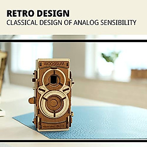WOODSUM Fully Functional Wooden 3D Puzzle for Adult Pinhole Camera S