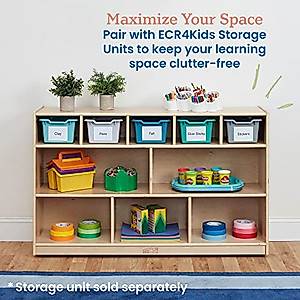 ECR4Kids Scoop Front Storage Bin, Multipurpose Organization, Contemporary, 5-Piece