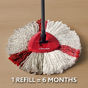 Vileda Turbo 2-in-1 Microfibre Mop Refill Head, 16.5 x 30 x 22 cm, Red