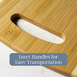 Totally Bamboo Two-Piece Striped Bamboo Cutting Board Set, 13" x 9-1/2" and 11" x 8-1/2"