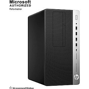 HP EliteDesk 800 G3 Tower Computer PC, Intel Quad Core i5-6500 up to 3.6 GHz, 8G DDR4, 500G, WiFi, Bluetooth, Windows 10 Pro 64 Bit-Supports English/Spanish/French (Renewed)