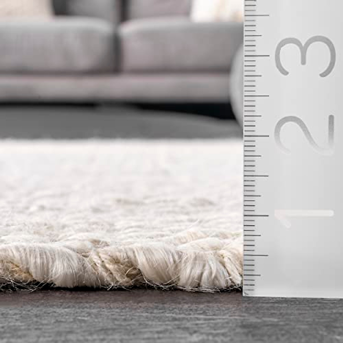 nuLOOM Hailey Hand Woven Jute Area Rug, 8' x 10', Off-white