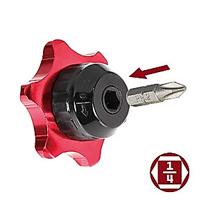 Powerbuilt 1/4-Inch Drive 2 in 1 Thumb Ratchet & Bits Driver, Finger Ratchet,Red,941248