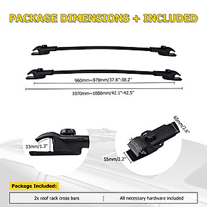 AUXMART Roof Rack Cross Bars Aluminum Rooftop Rail Bars Compatible for Toyota Sienna 2011-2020 Luggage Rack Cargo Carrier OE Style 1 Pair