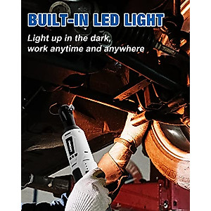 NINOUKO Cordless Electric Ratchet Wrench Set, 3/8" 12V Power Ratchet Driver, 400 RPM 40 Ft-lbs Battery Ratchet with 8 Sockets & 2-Pack 2.0Ah Battery