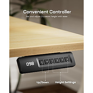 Marsail Electric Standing Desk, 48 * 24 Inch Standing Desk Adjustable Height, Stand up Desk for Home Office Furniture Computer Desk 4 Memory Presets with Headphone Hook