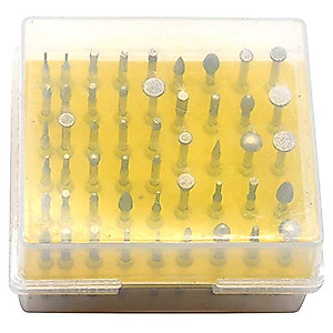 Oudtinx 50-Piece 1/8-Inch Shank Diamond Coated Rotary Burrs Set Fits Dremel Rotary Tools,Diamond Burr Set for Jewelry,Glass,Stone,Ceramic,ect.(Small Head Style)