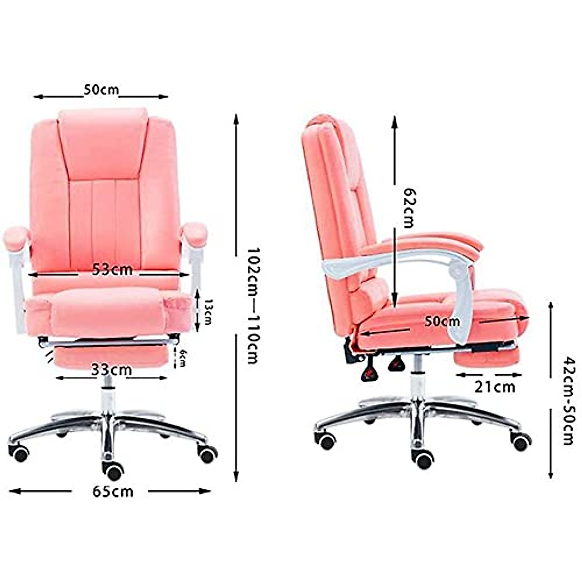 MayNuo Chair Office Chair Computer Chair Lifting Swivel Chair Comfortable and Reclining Artificial Leather with Footrest/White