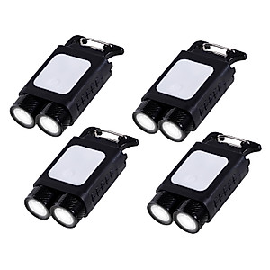 KunHe 4 Pack Rechargeable EDC Flashlights, Small LED Keychain Flashlights, Portable Pocket Flashlight, 300 Lumens Key Chain Lights