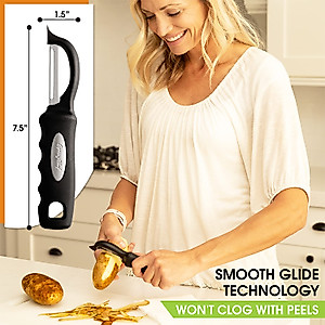 Spring Chef Premium Swivel Vegetable Peeler, Black