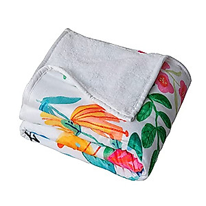 Sherpa Flannel Throw Blanket 50 x 60 - Beautiful Floral Design with Motivational Message - Soft, Comfy, Warm, Durable 100% Polyester for Couch, Bed, Chair