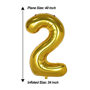 AULE 40 Inch Large 29 Balloon Numbers Gold, Big Foil Number Balloons, Giant Helium Happy 29th Birthday Party Decorations for Man and Women, Huge Mylar 92 Anniversary Party Supplies
