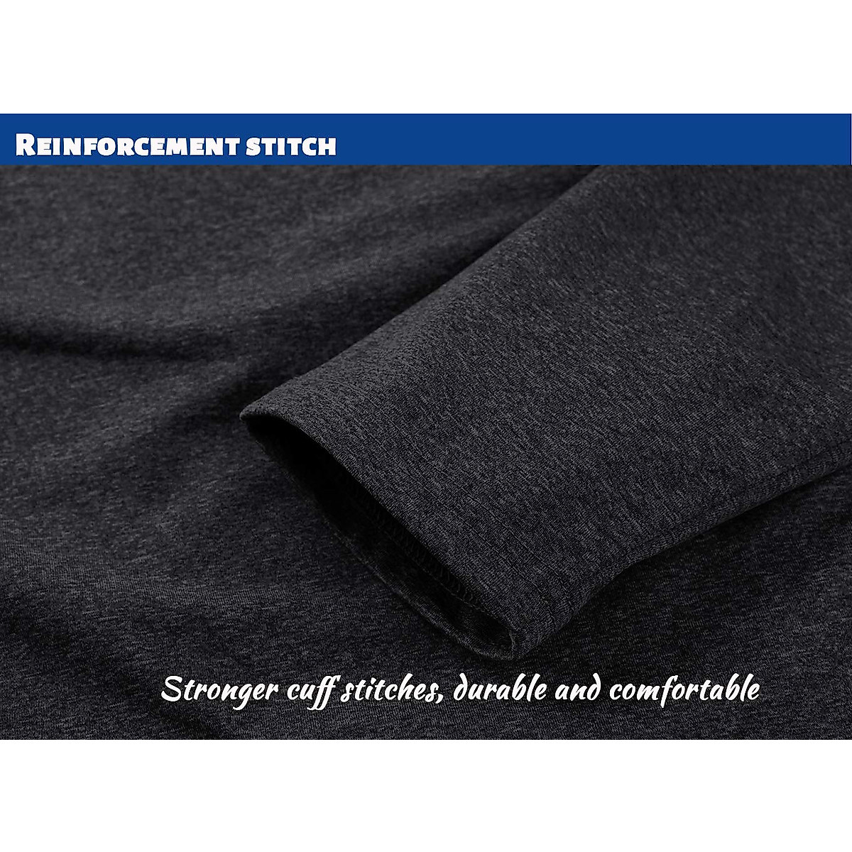 TACVASEN Men's Fleece Shirts Sports Performance Shirts Fleece Pullover Active Shirts for Men Long Sleeve Pullover Shirts Tops Zip Up Black Grey, XL