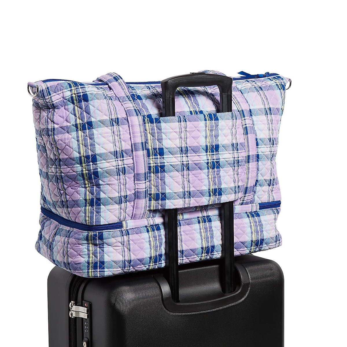 Vera Bradley Women's Cotton Deluxe Travel Tote Travel Bag, Sunflowers - Recycled Cotton, One Size