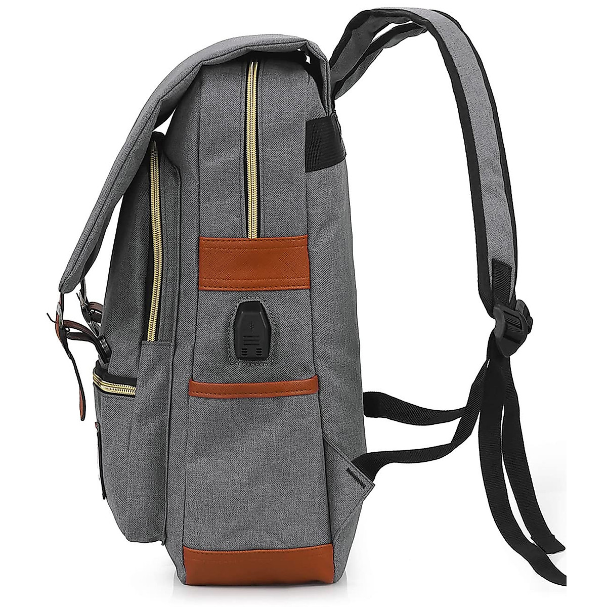 Xinveen Vintage Laptop Backpack Travelling Backpack Casual Daypacks School Shoulder Bag for Men Women Light Grey