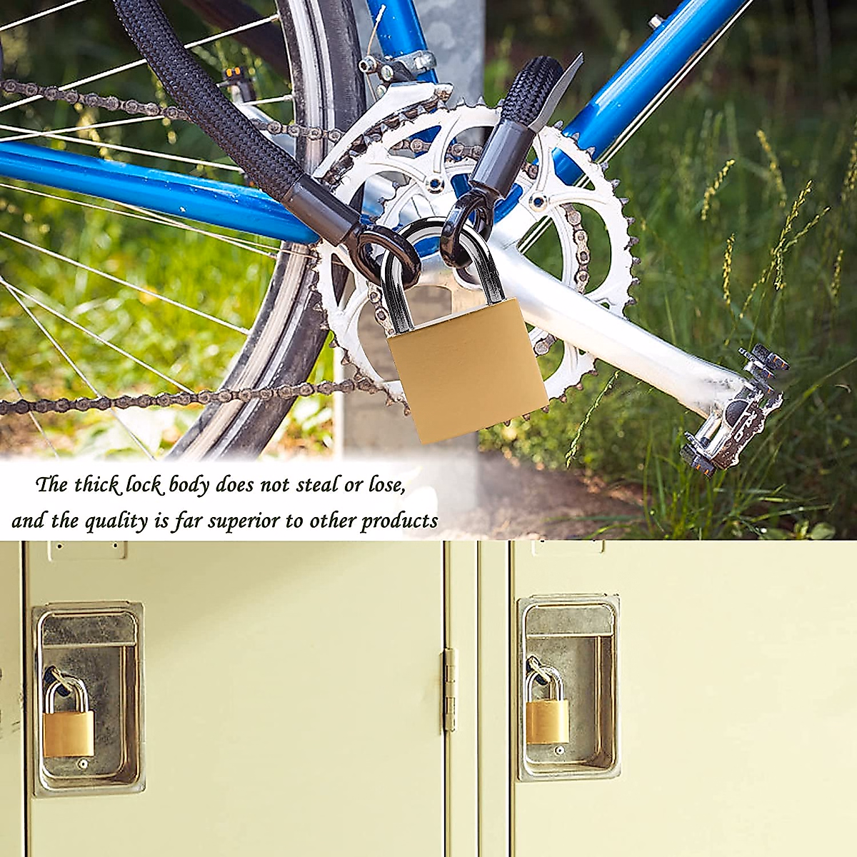 Lock 32mm, 2 Pcs Padlocks, Small Padlock with Keys (keyed Alike), Lock with Key Padlock for Travel Bags, Gym Locker Padlocks, Keyed Padlocks (Yellow)