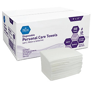 MED PRIDE Disposable Dry Washcloths, 800-count, 8” X 13”, Soft & Absorbent, Ideal for Baby Wipes, Incontinence Care, Makeup Removing