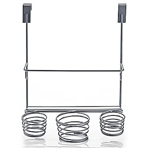 Home Intuition Hair Styling Station Organizer, Over The Cabinet Door (Silver)
