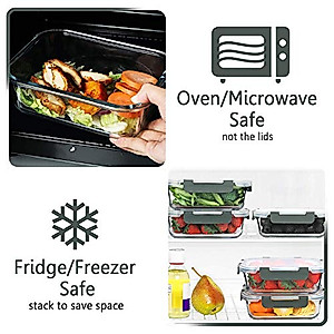 MCIRCO 36oz Glass Meal Prep Containers set of 5 and Glass Food Storage Containers Set