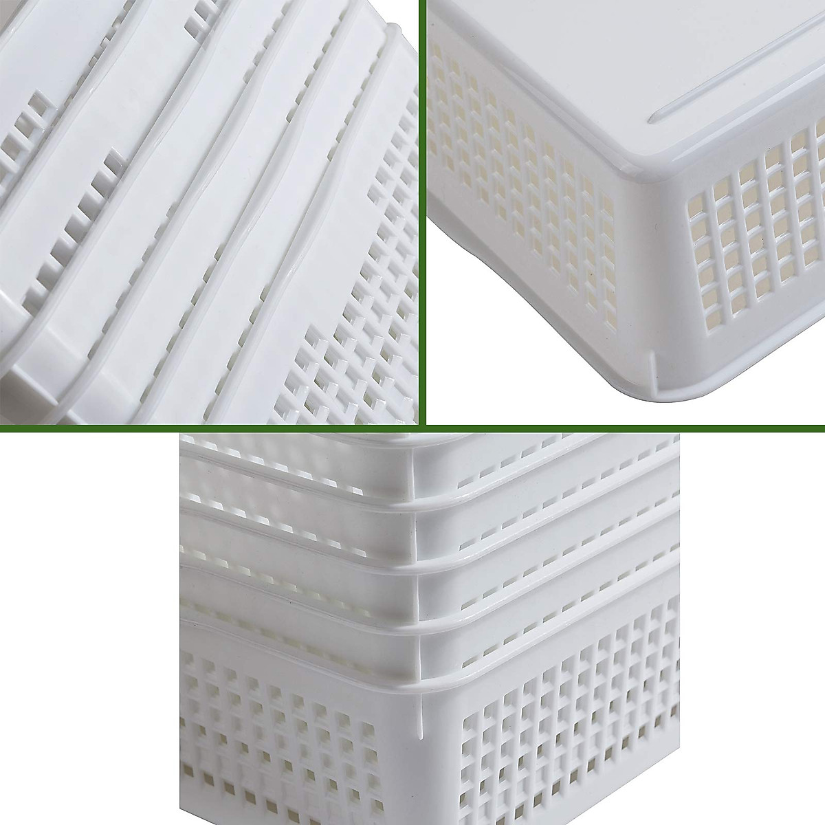 Aebeky A4 Size Plastic Paper Storage Trays,Desktop File Organizer Baskets,6-Packs (White)